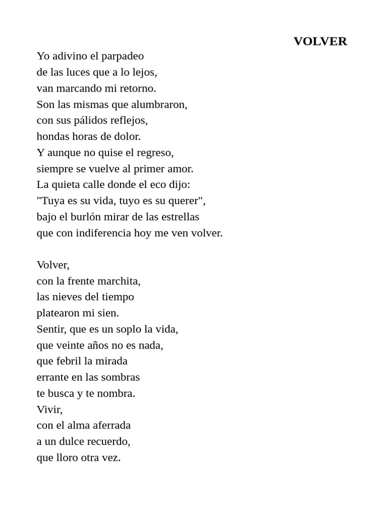 Volver | PDF