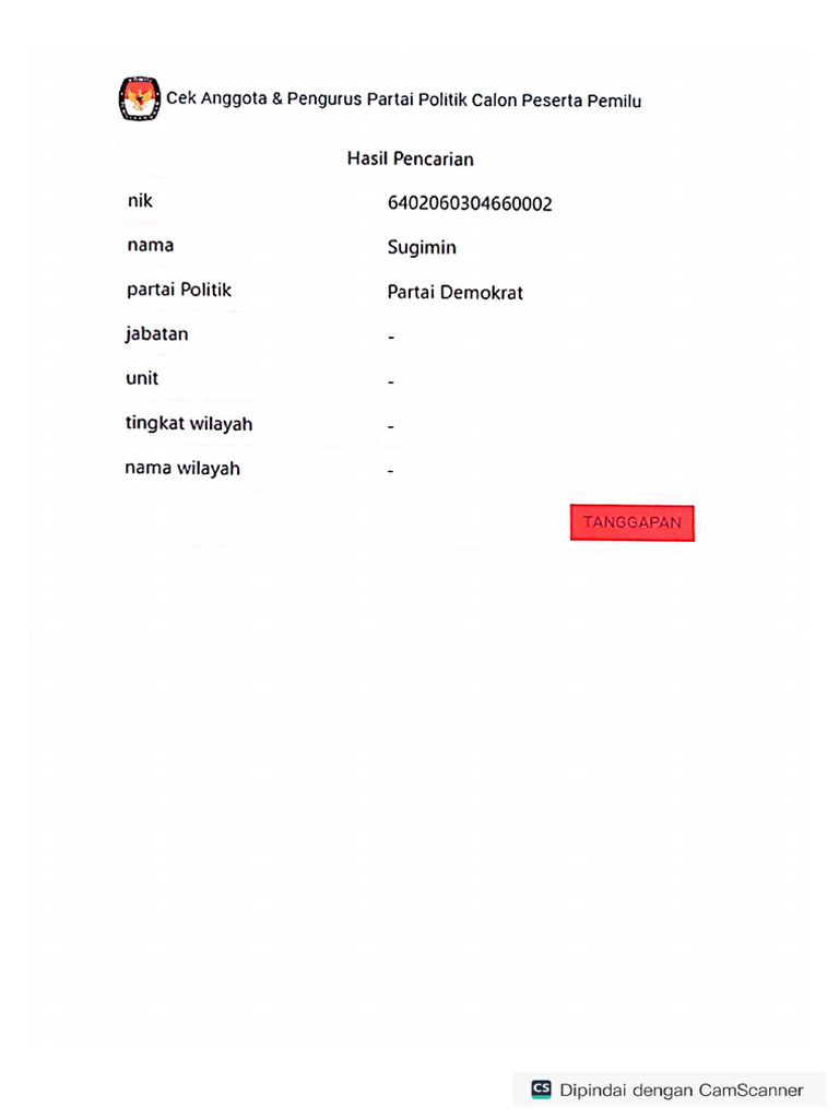 SCREENSHOOT CEK ANGGOTA &PENGURUS PARPOL | PDF SCREENSHOOT CEK ANGGOTA &PENGURUS PARPOL | PDF