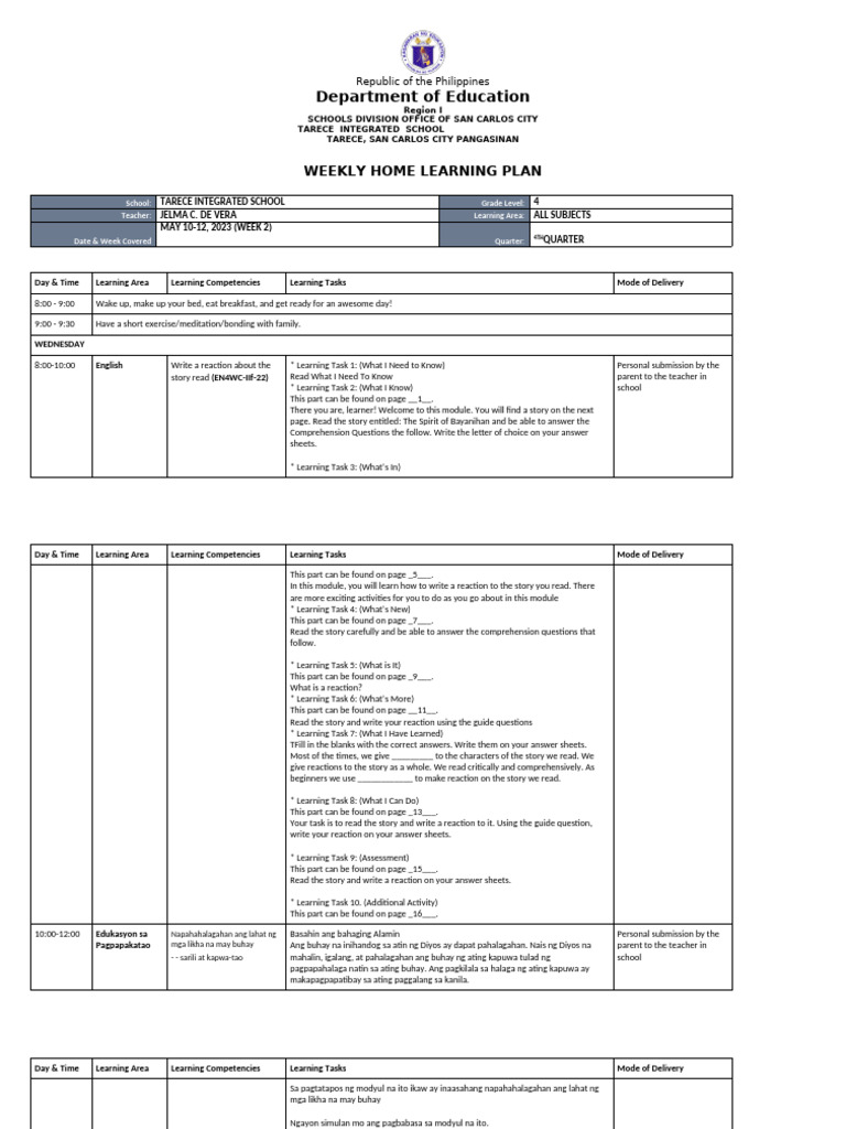 Whlp-Grade-4 Q4 Week2 True | PDF | Water | Earth Sciences
