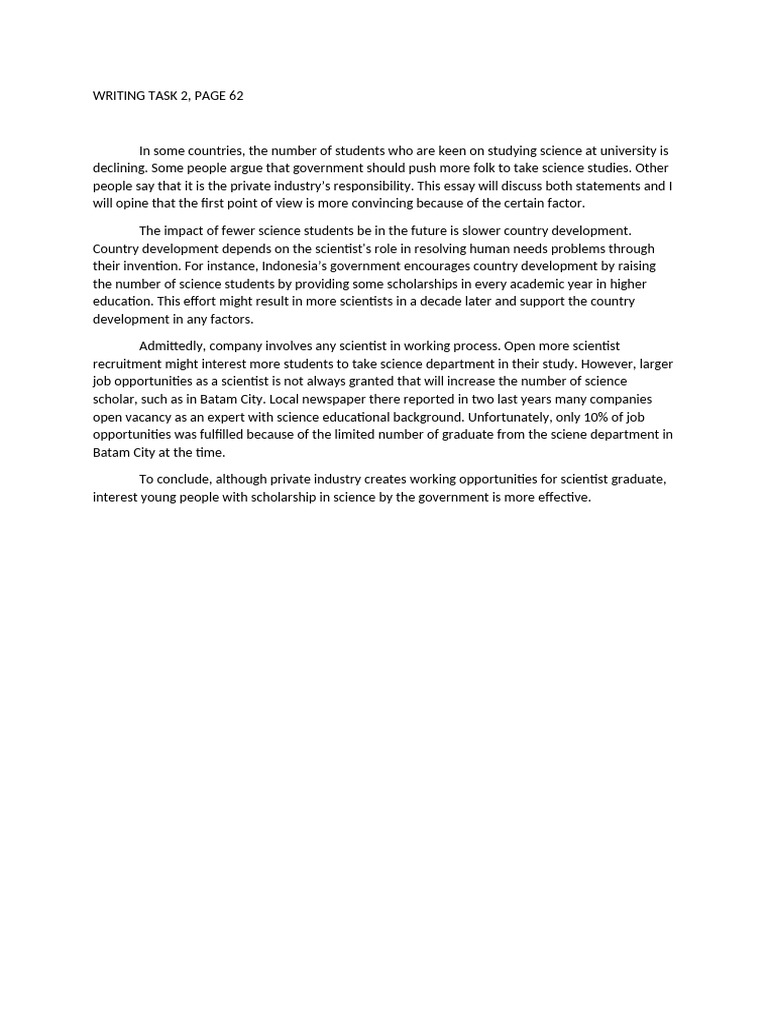 Sample Answer of Writing Task 2 Ielts | PDF