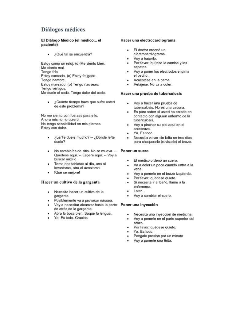 Diálogos médicos en español