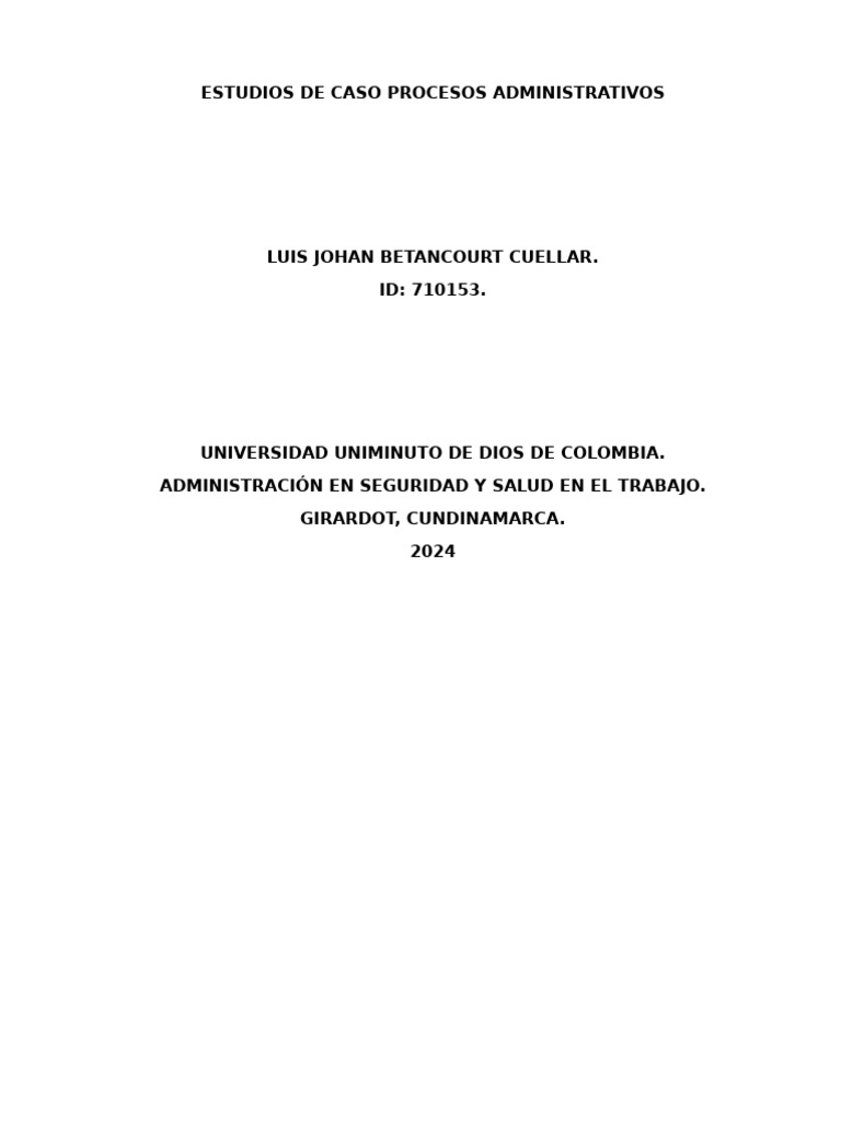 Estudios de Caso Procesos Administrativos | PDF | Business