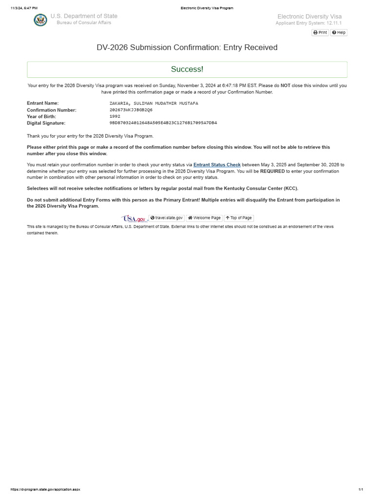 Electronic Diversity Visa Program | PDF | Travel Visa | International ...