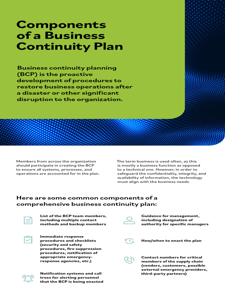Components of A Business Continuity Plan | PDF