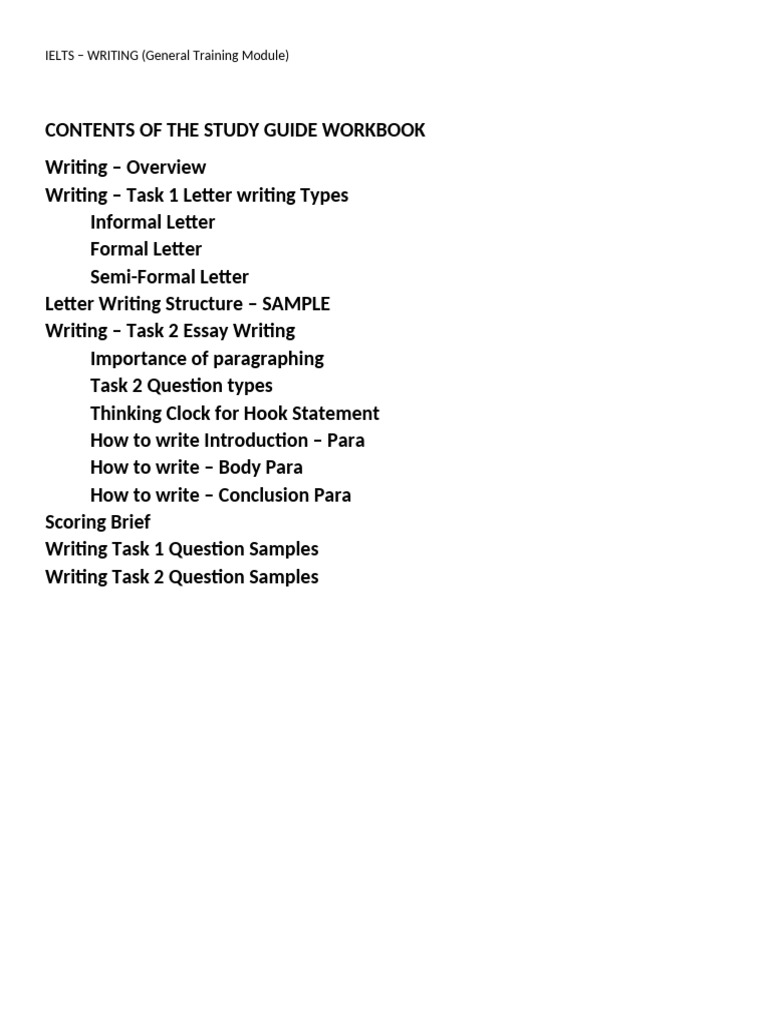 IELTS - Writing Handout | PDF | Word | Essays