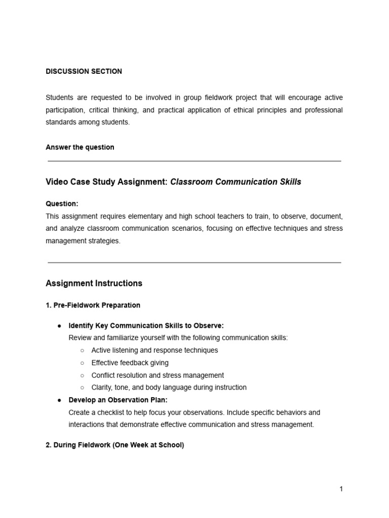 Classroom Communication Skills Case Study | PDF | Communication | Teachers