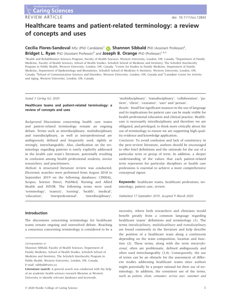 2020-Healthcare Teams and Patient-Related Terminology - A Review of ...