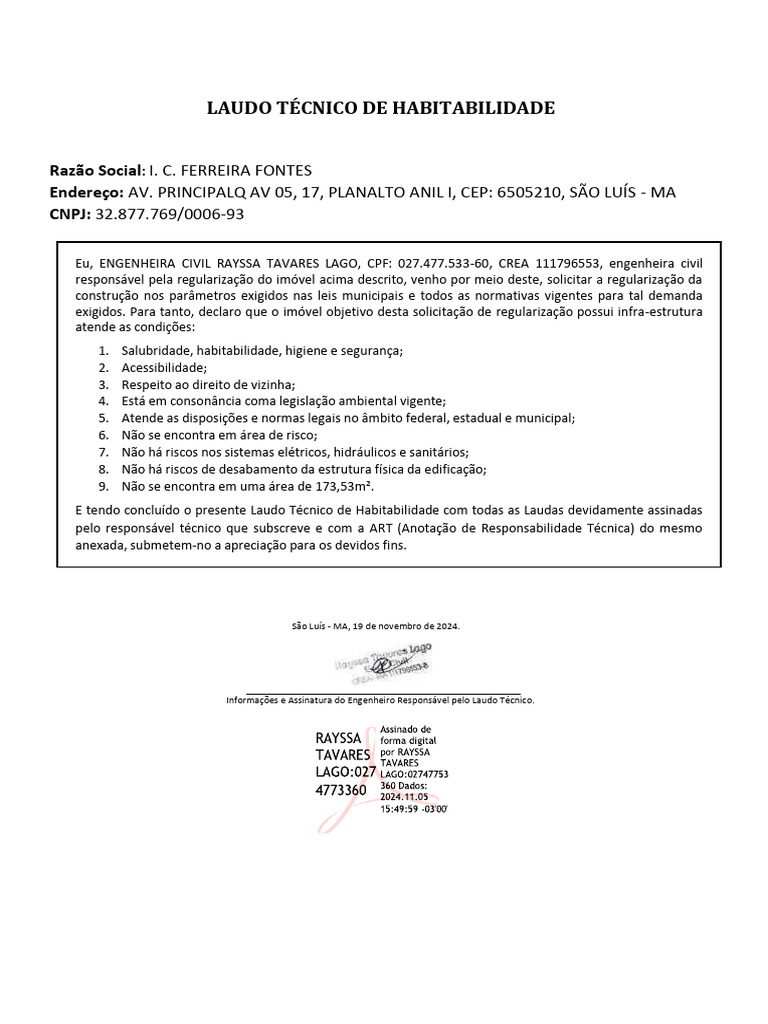 F-8 Laudo de Habitabilidade | PDF | Direito