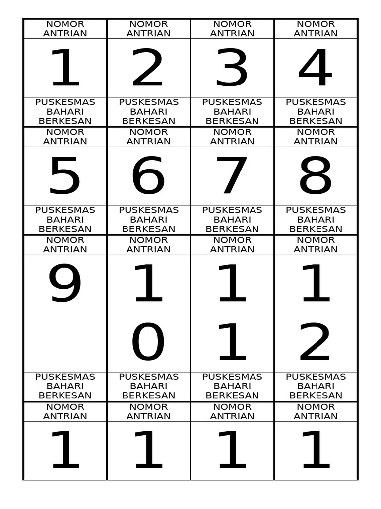 Nomor Antrian | PDF