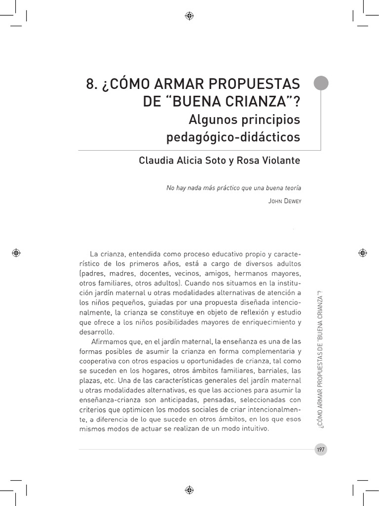 Violante y Soto Cómo Armar Propuestas de Buena Crianza | PDF ...