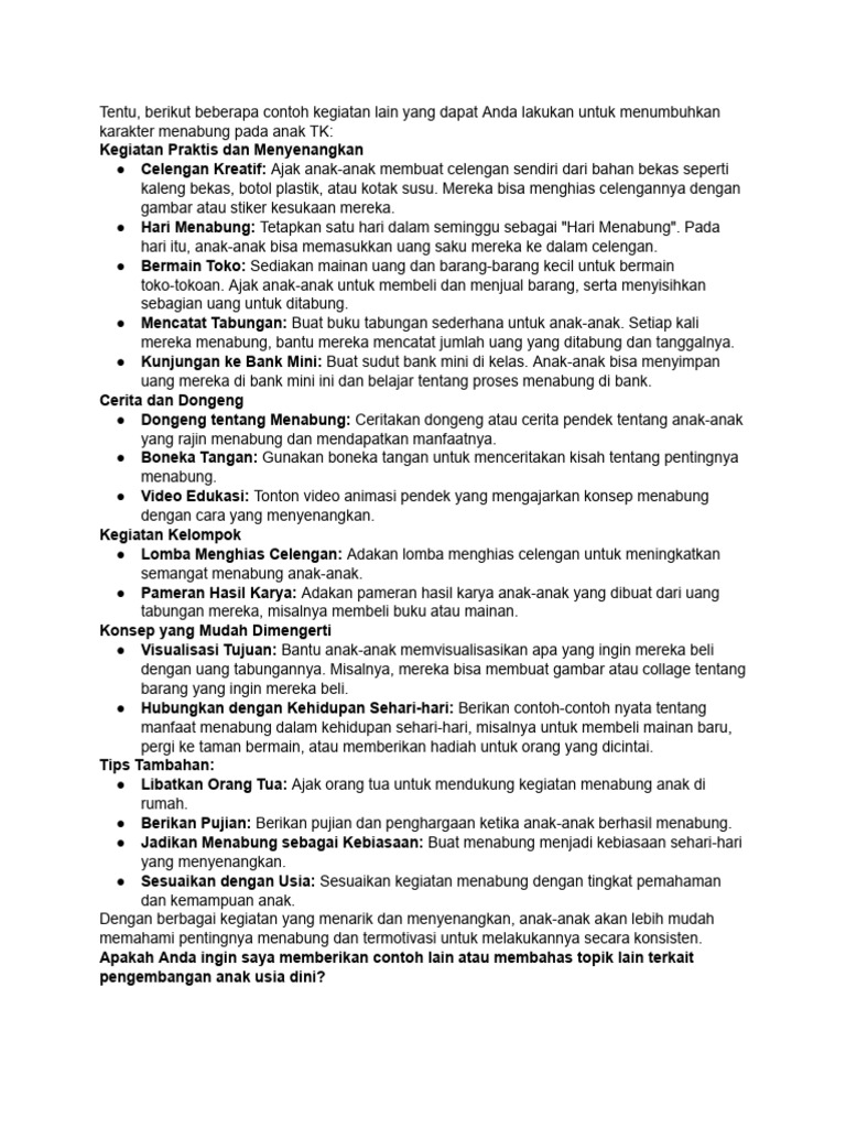 Contoh Lain Pengembangan Diri Dengan Karak... | PDF