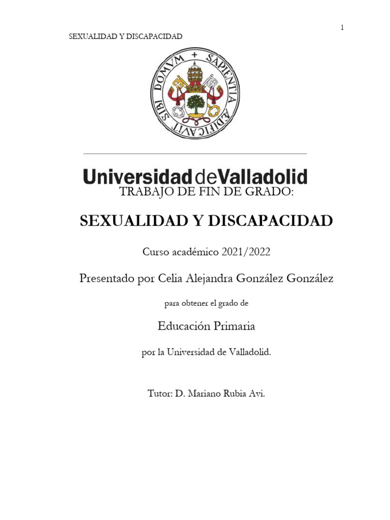 TFG G5604 | PDF | Invalidez | La sexualidad humana
