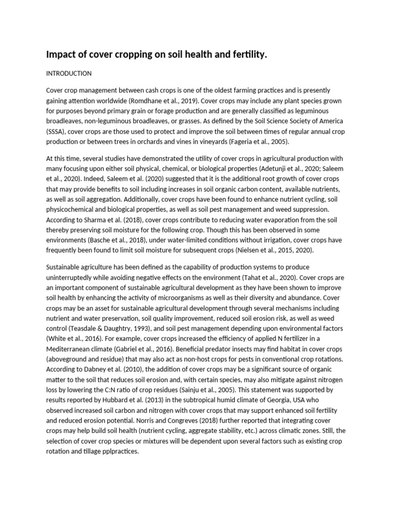 Research Proposal | PDF | Soil | Crop Rotation