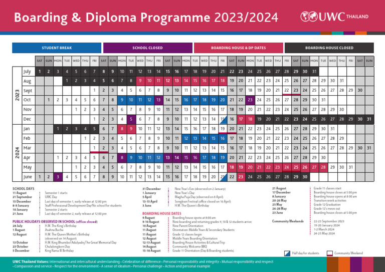 Boarding and DP Calendar 202324 | PDF | Observances