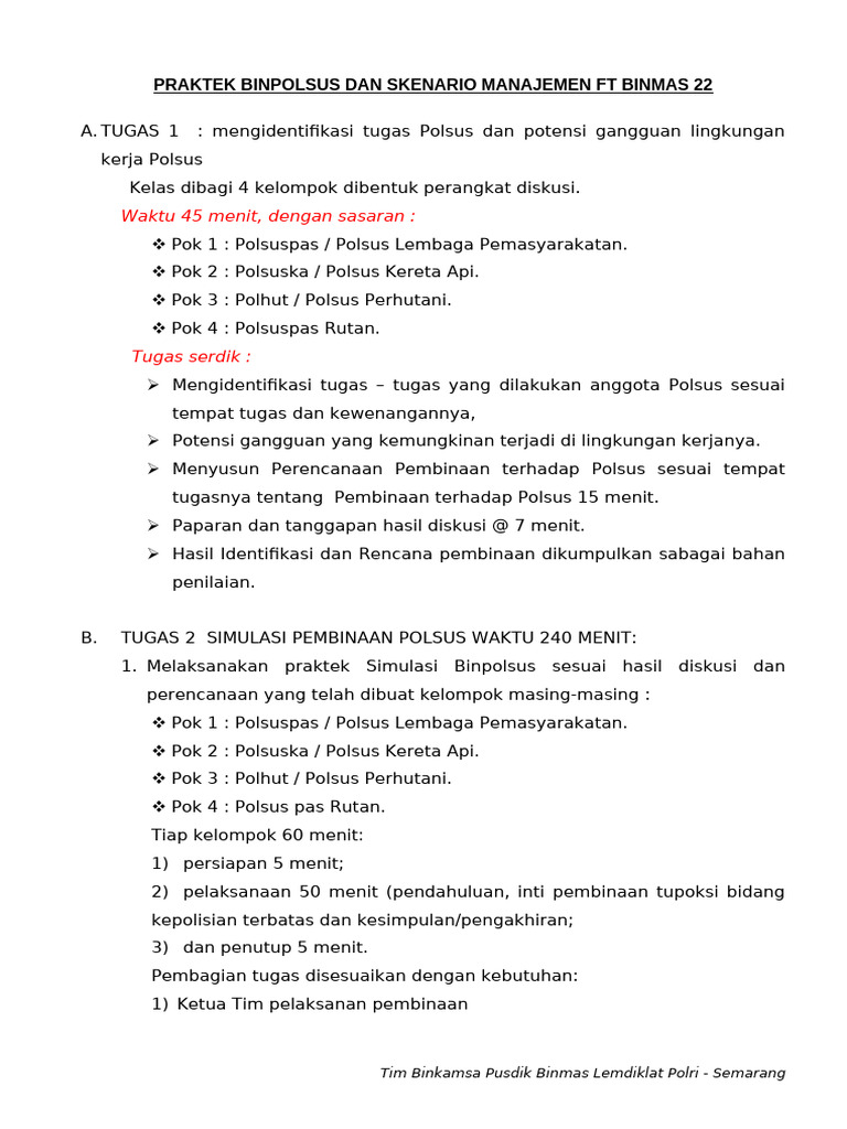 Penugasan Binpolsus Man FT Bms 22 | PDF | Ilmu Sosial
