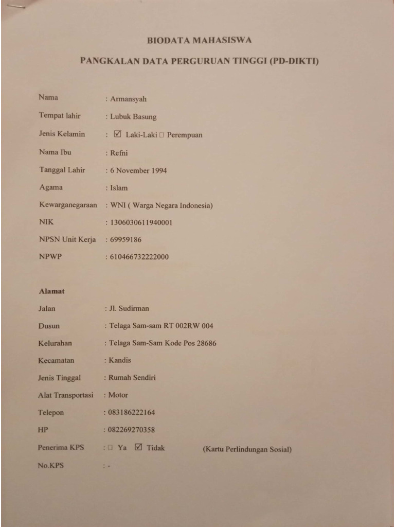 Pakta Integritas Beserta Surat Pernyataan Arman | PDF