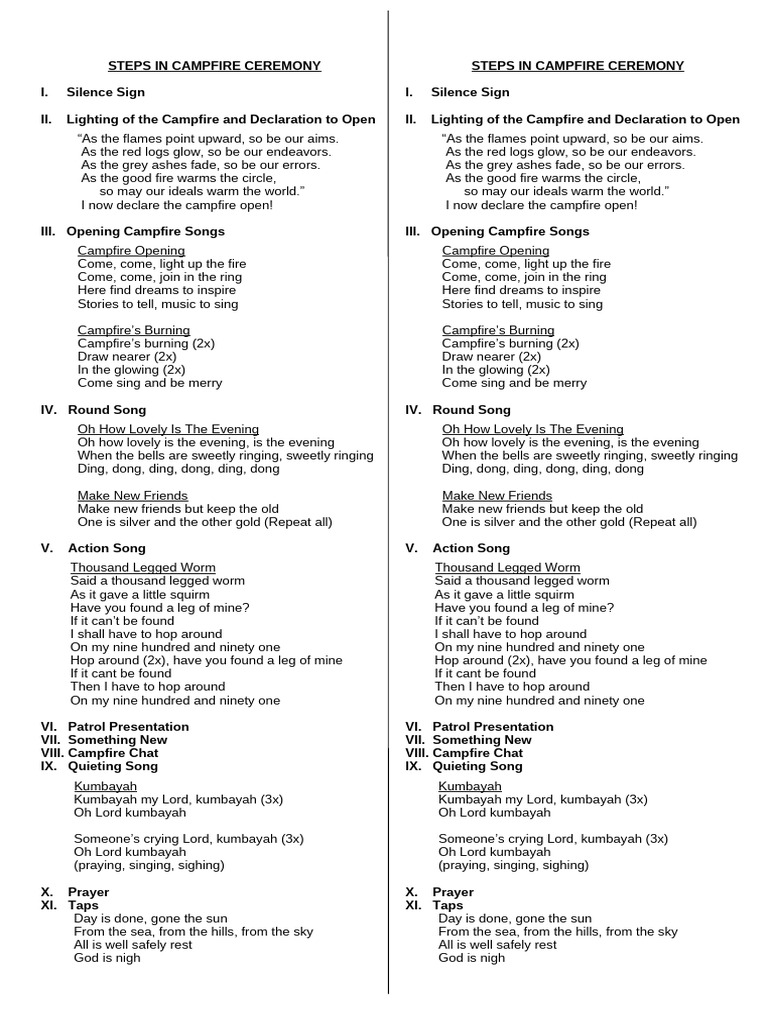 Steps in Campfire Ceremony | PDF | Art