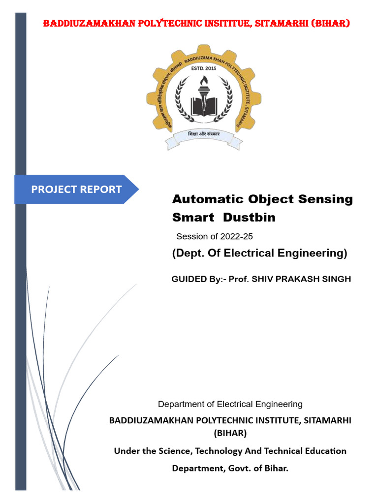 Smart Dustbin Project Report 2022-25 | PDF | Arduino | Electrical Engineering