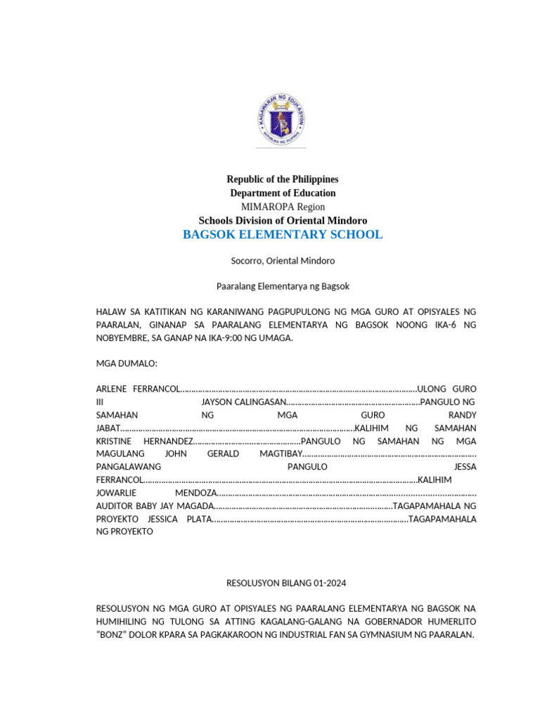 Resolution Letter | PDF