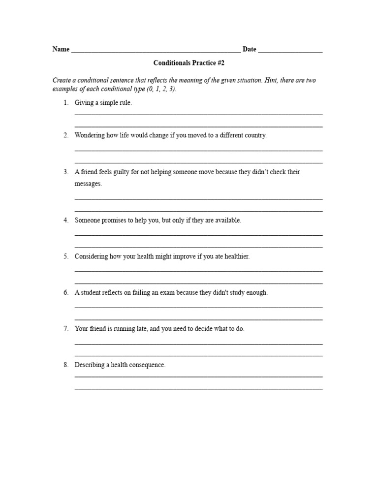 Conditionals Practice 2 | PDF | Business | Self-Improvement