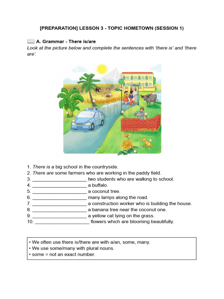 (Preparation) Lesson 3 - Topic Hometown (Session 1) | PDF | Rural Area ...