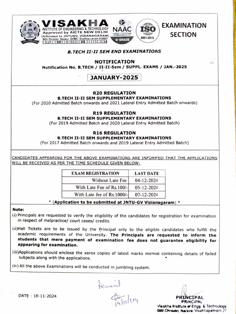 Ii B.tech Ii - Sem Supply Examination January - 2025 | PDF