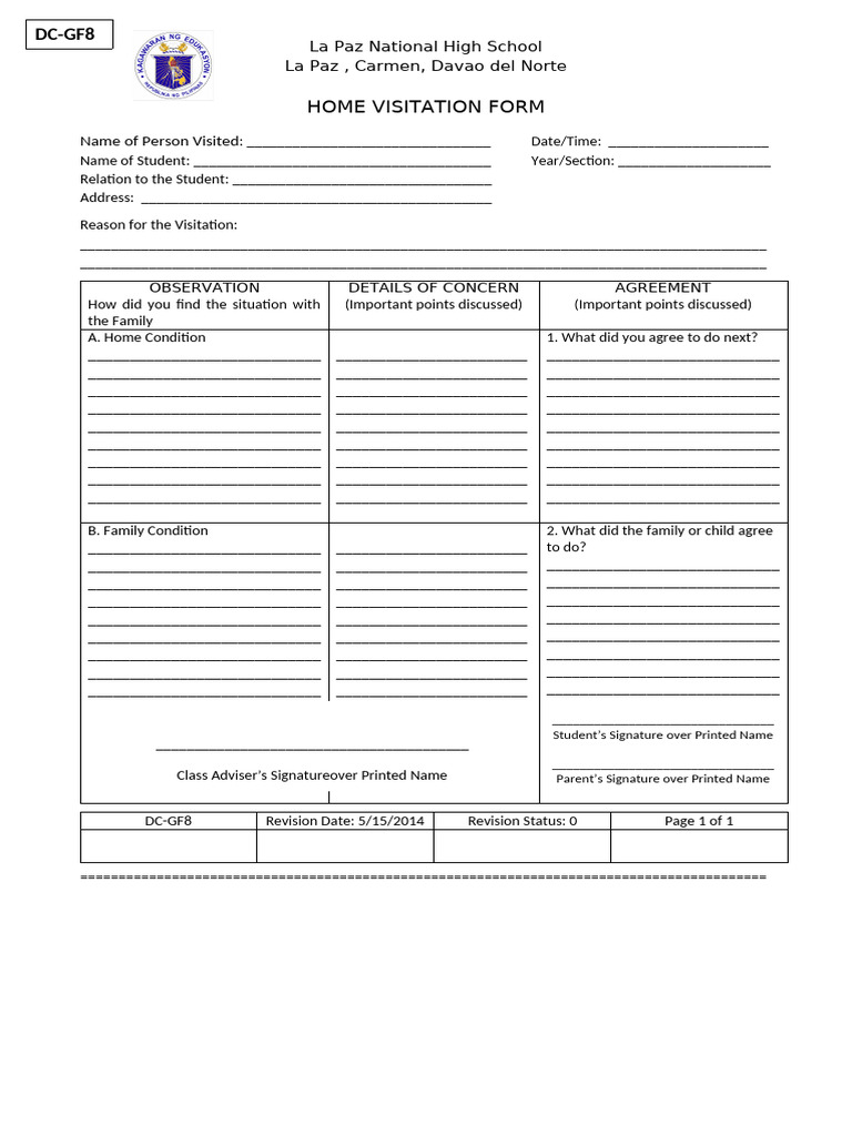 GF8-Home-Visitation-Form-1 | PDF