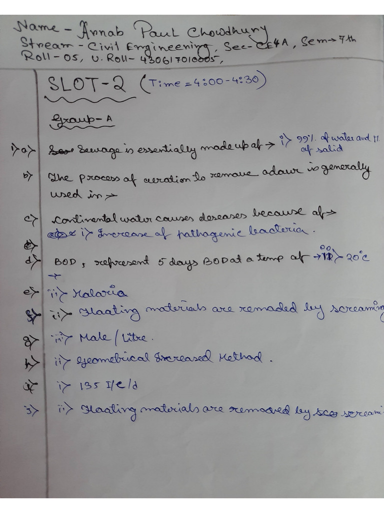 Arnab Paul Chowdhury, Slot 2, U.roll-430617010005, Sec - Ce-4A | PDF
