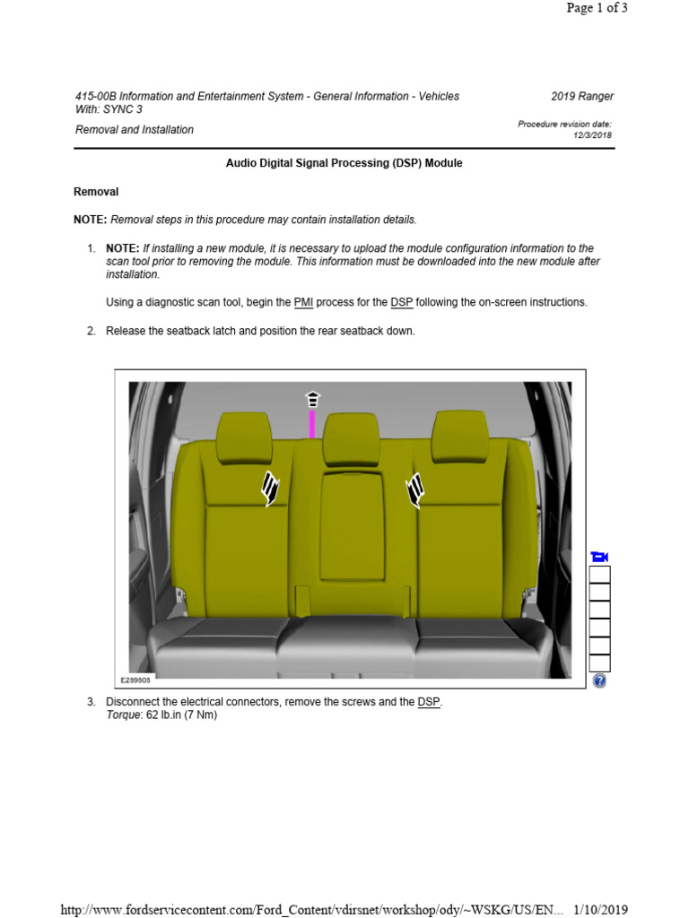 415-00B Information and Entertainment System - SYNC3 - Removal and ...