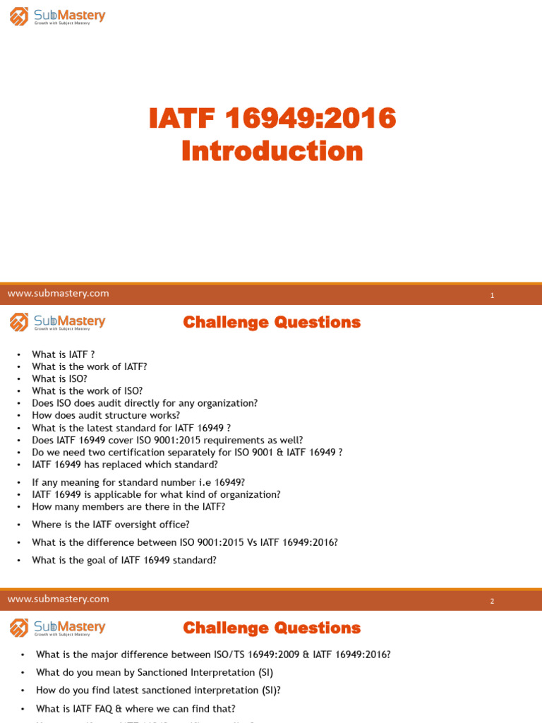 Intruduction To IATF | PDF | Iso 9000 | Audit