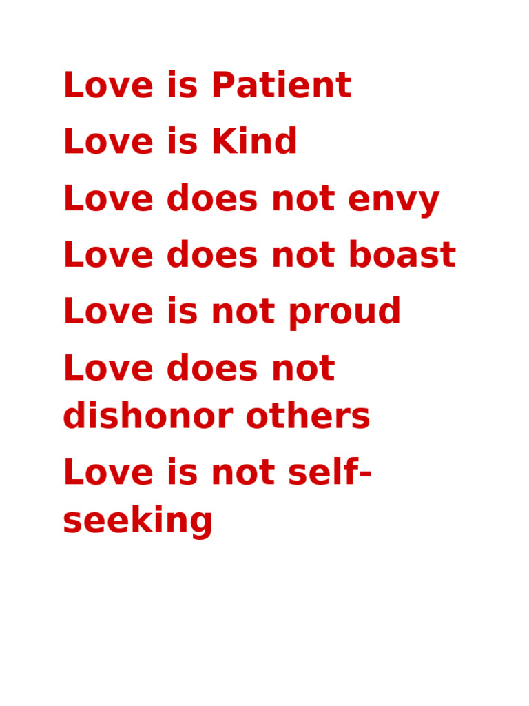 Love Is Patient | PDF | Self-Improvement | Poetry