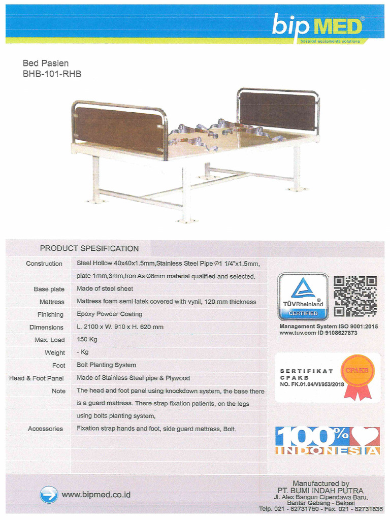 BROSUR - Bed Pasien BHB-101-RHB | PDF