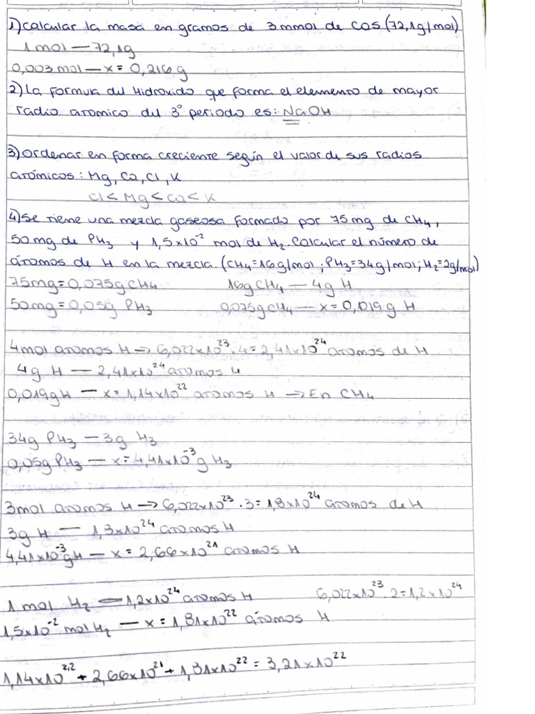 Ejercicios Quimica PDF | PDF