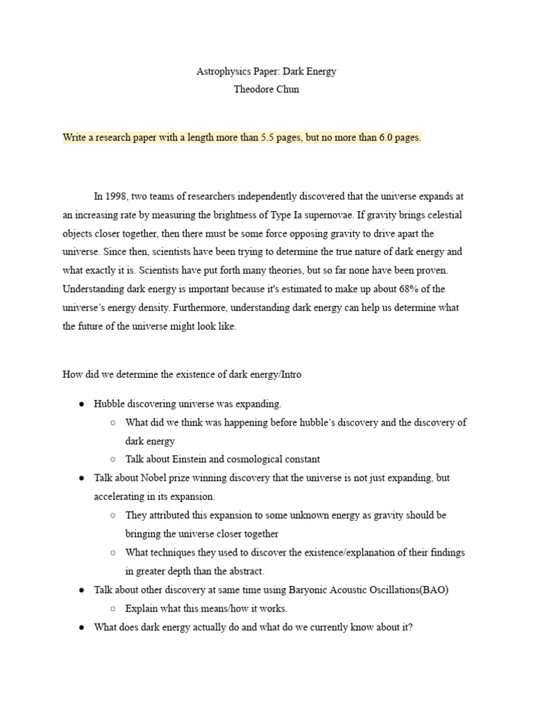 Astrophysics Abstract + Outline | PDF | Dark Energy | Universe