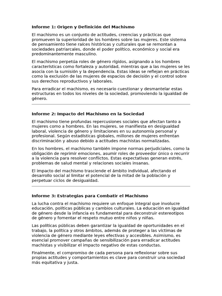 Lucha Contra El Machismo | PDF | Machismo | Igualdad de género