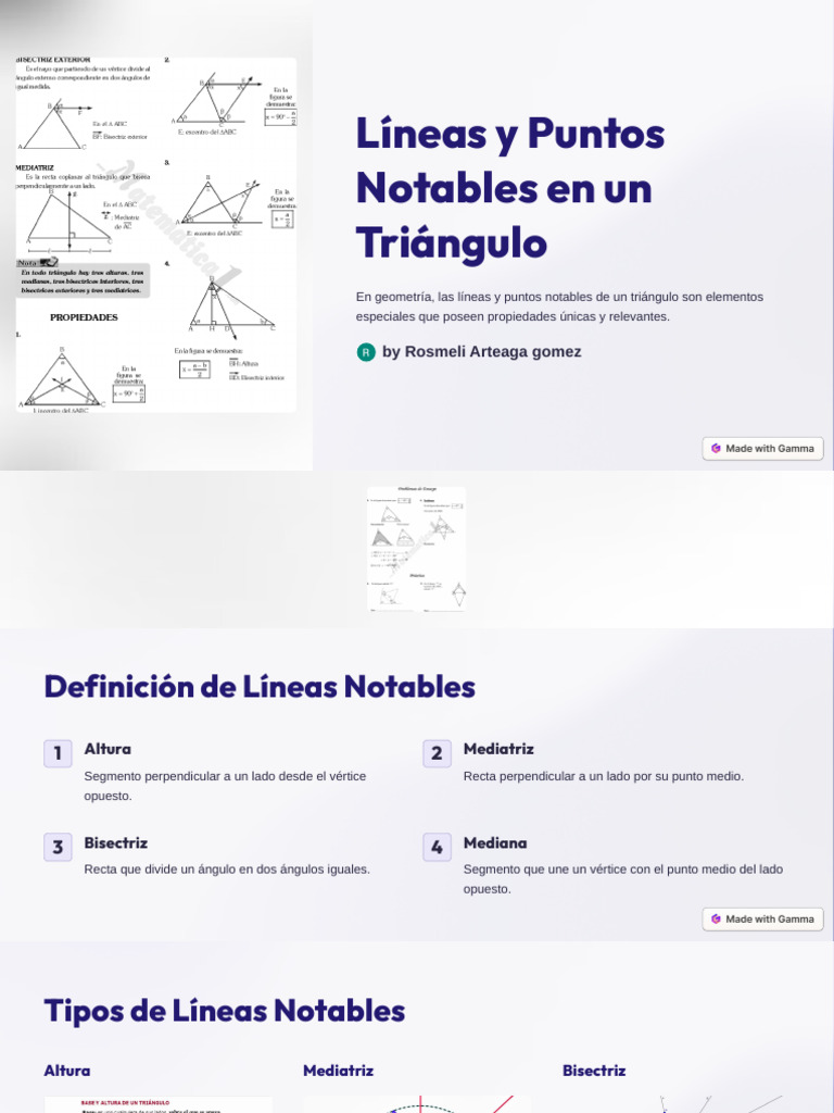 Líneas y Puntos Notables en Triángulos | PDF | Triángulo | Geometría ...
