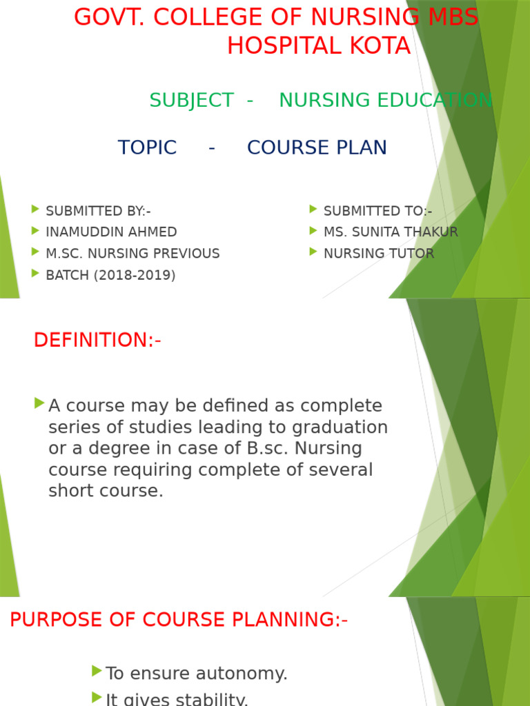 Course Plan | PDF | Learning | Teachers