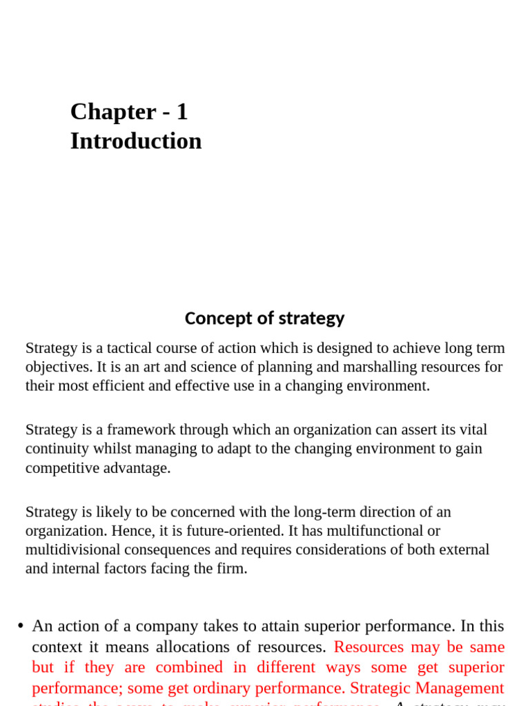 Chapter 1 Introduction1 | PDF | Strategic Management | Strategic Planning