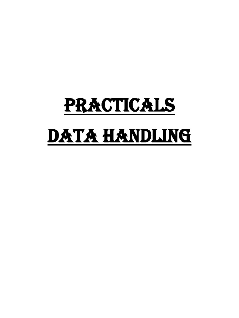 PRACTICALS | PDF | Comma Separated Values | Data Management Software