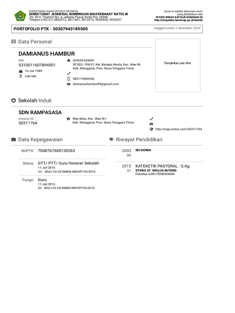 Pusat Layanan PTK Simpatika | PDF
