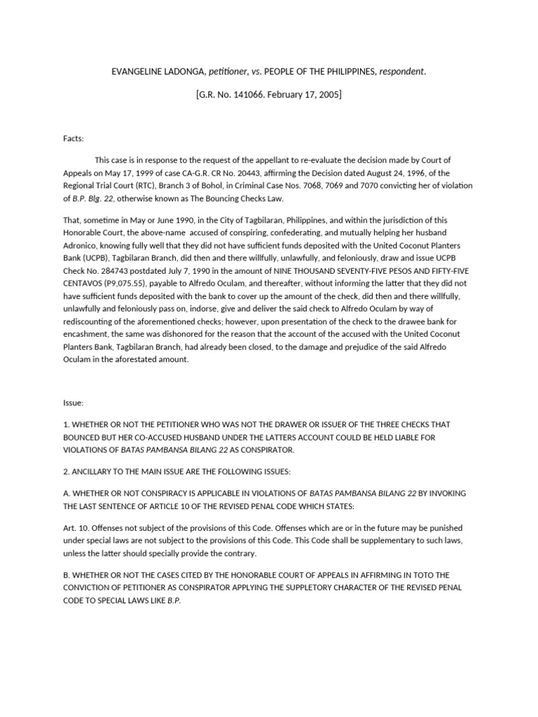 EVANGELINE LADONGA Case | PDF | Prosecutor | Acquittal