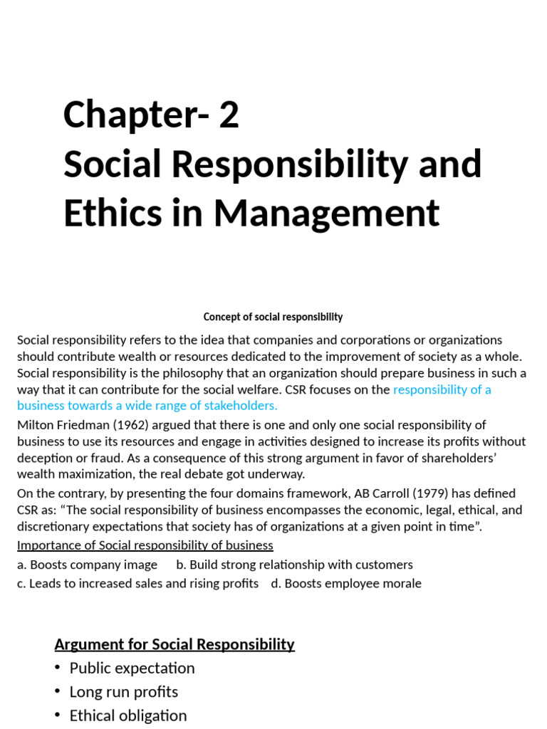 Chapter 2 Social Responsibility and Ethics in Strategic Management ...