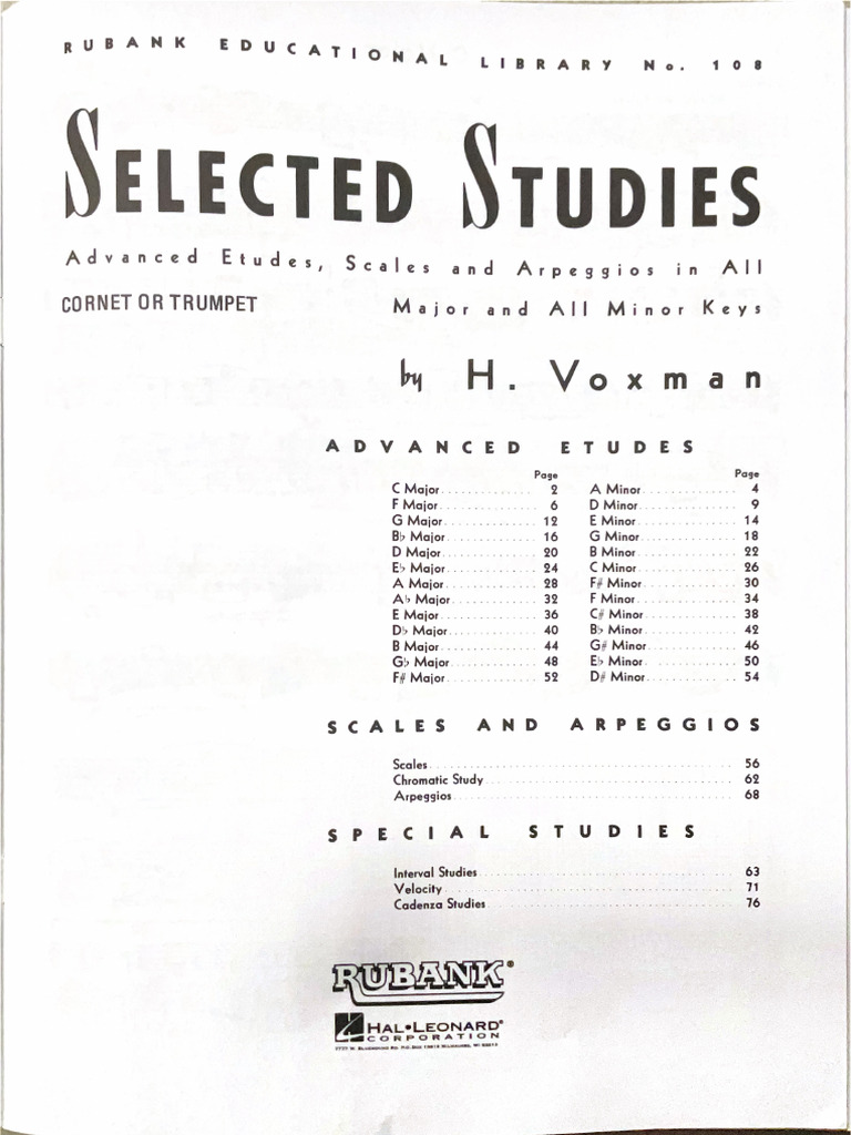 Selected Studies - Trumpet | PDF