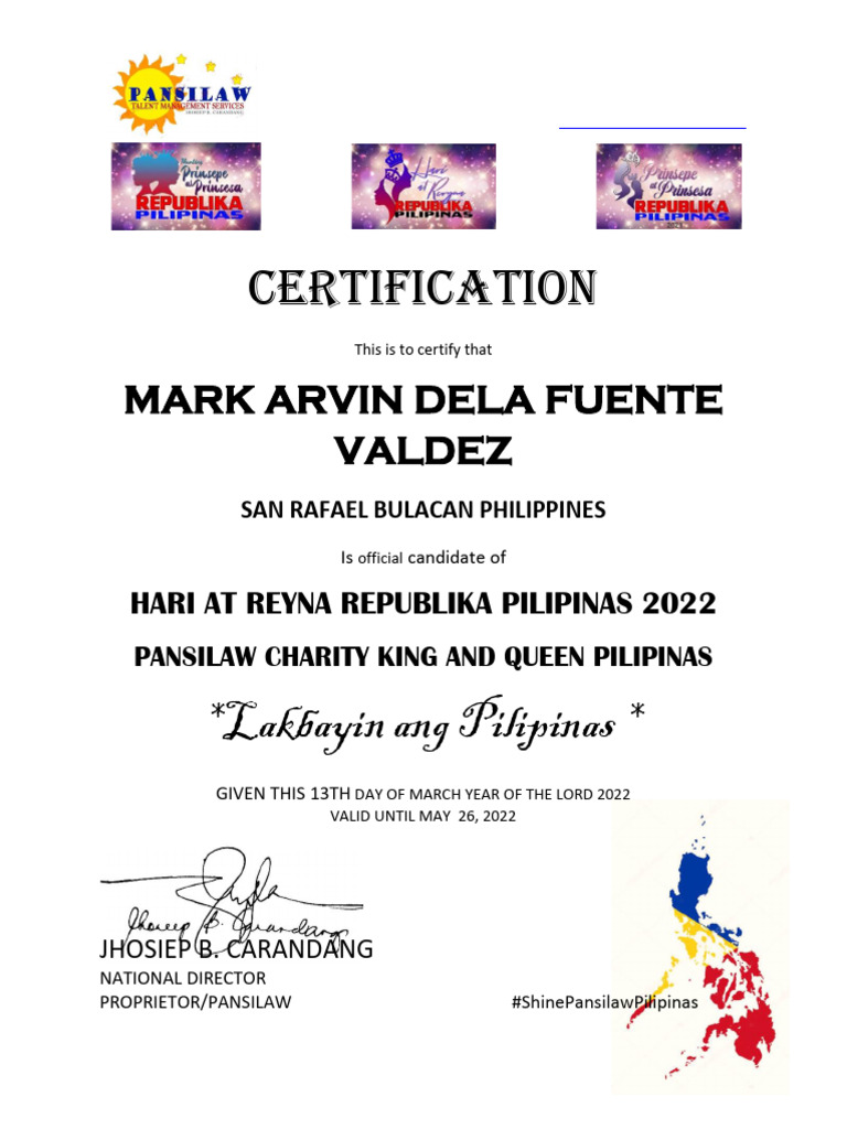 Imus Cavite Jam Certification | PDF