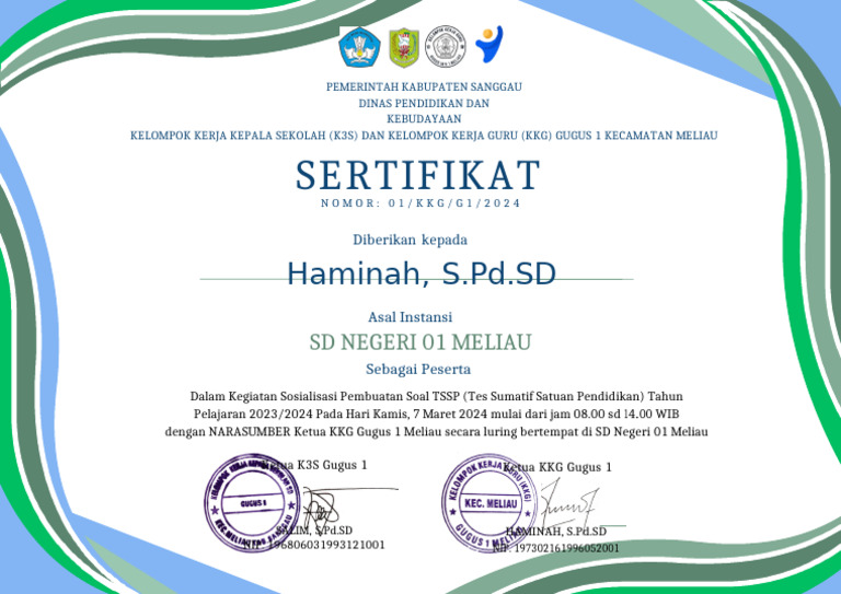 Sertifikat KKG (Maret) | PDF