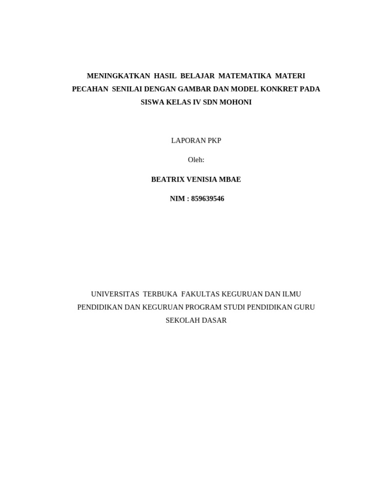 CONTOH LAPORAN PKP | PDF