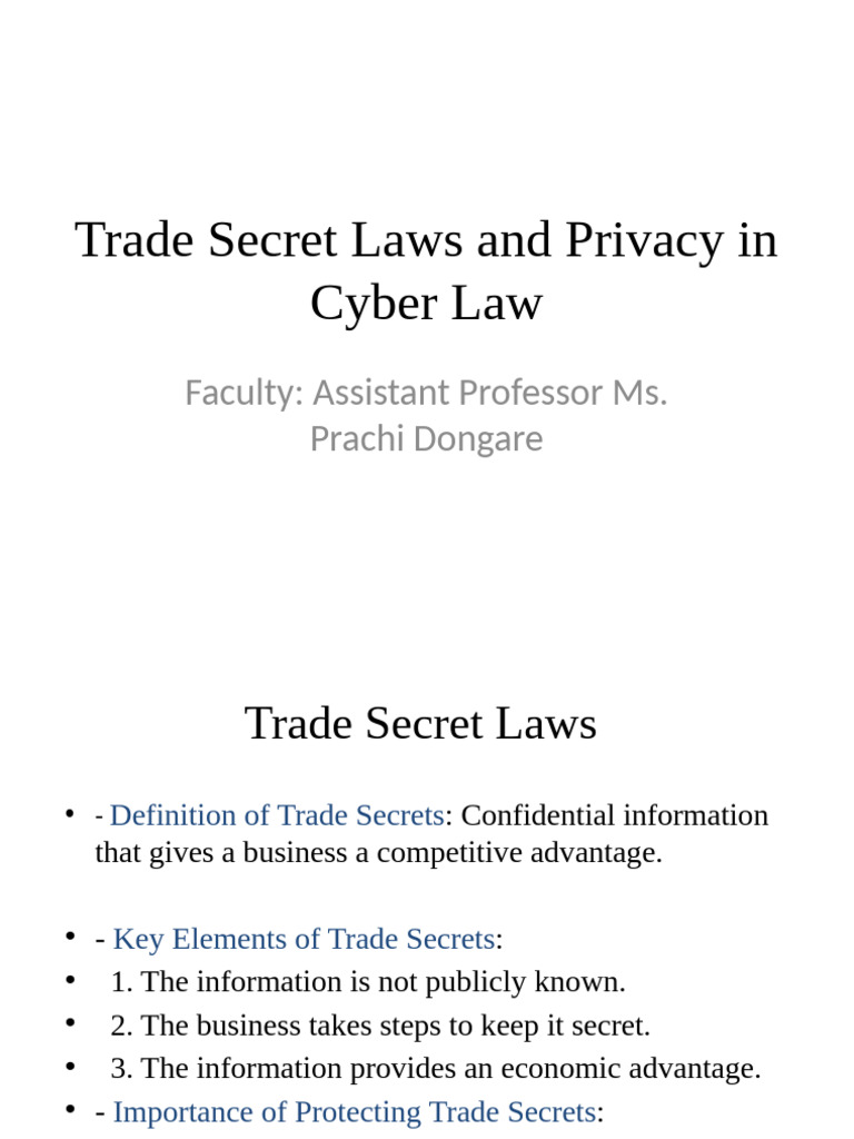 Trade Secret Laws and Privacy | PDF | Identity Theft | Trade Secret