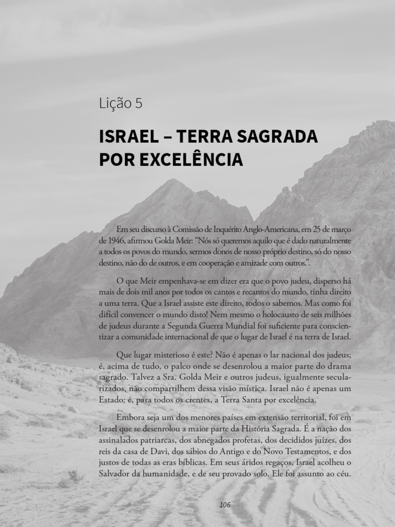 Israel: A Terra Santa e sua Geografia | PDF | Israel | Política mundial
