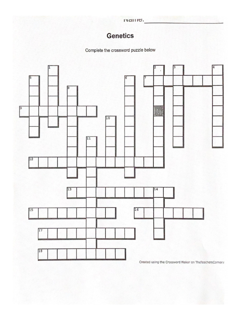 Genetics Crossword Puzzle | PDF