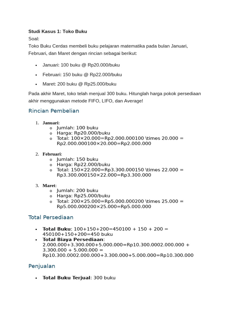 Soal Fifo Lifo Average | PDF